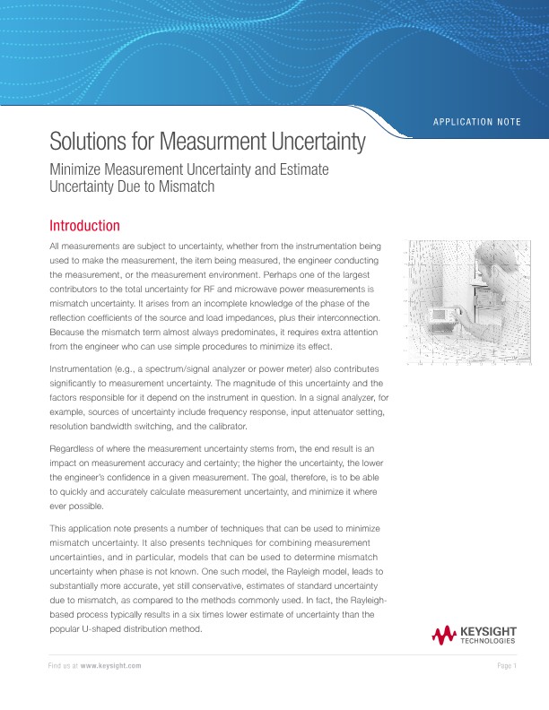 Minimizing Measurement Uncertainty PDF Asset Page | Keysight